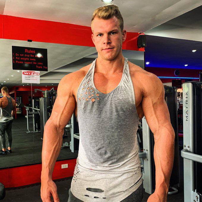 A sweaty Alexander Steel in the gym .. | Scrolller