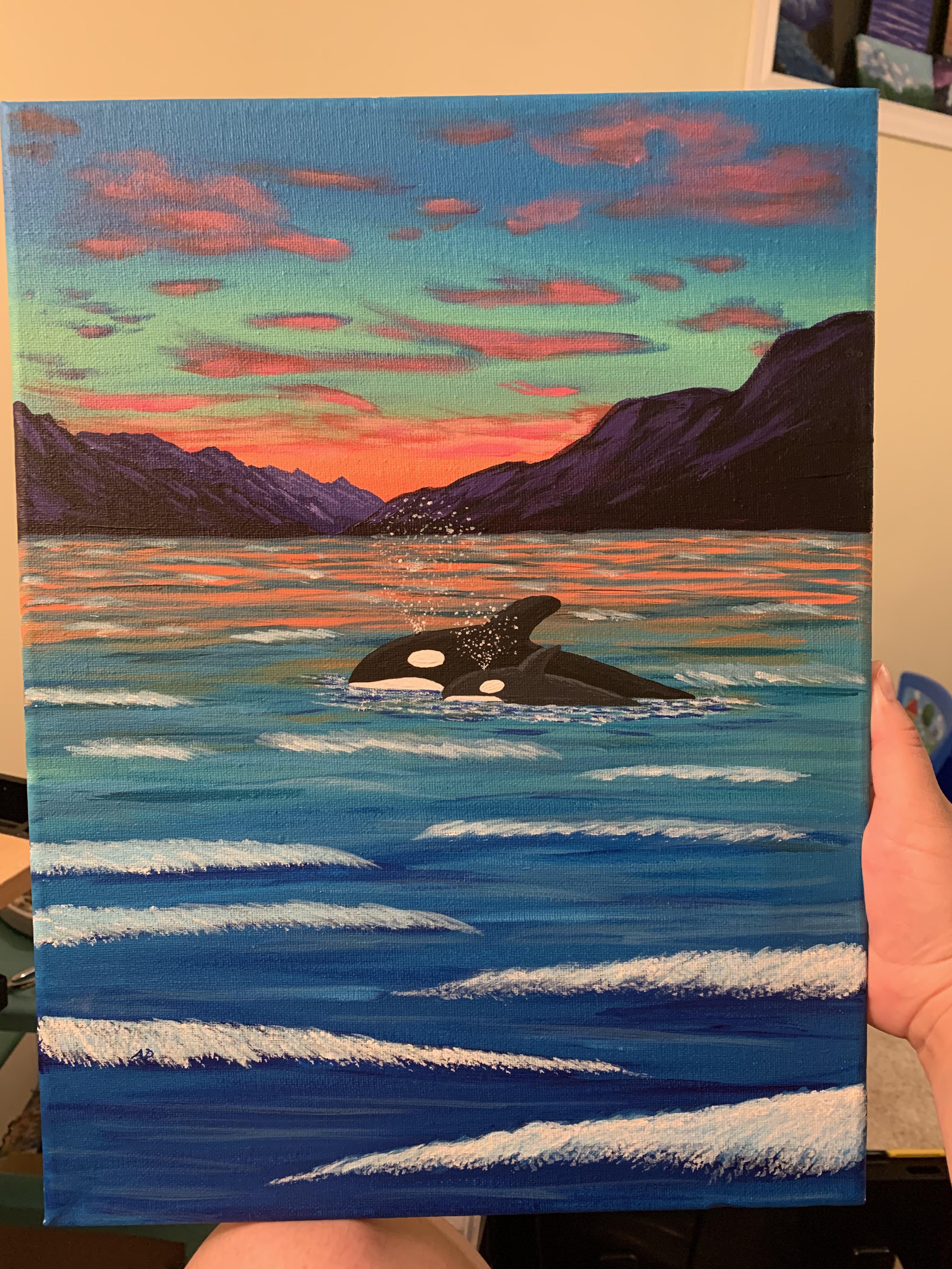 A swim at dusk, Acrylic, Me, 2021 | Scrolller