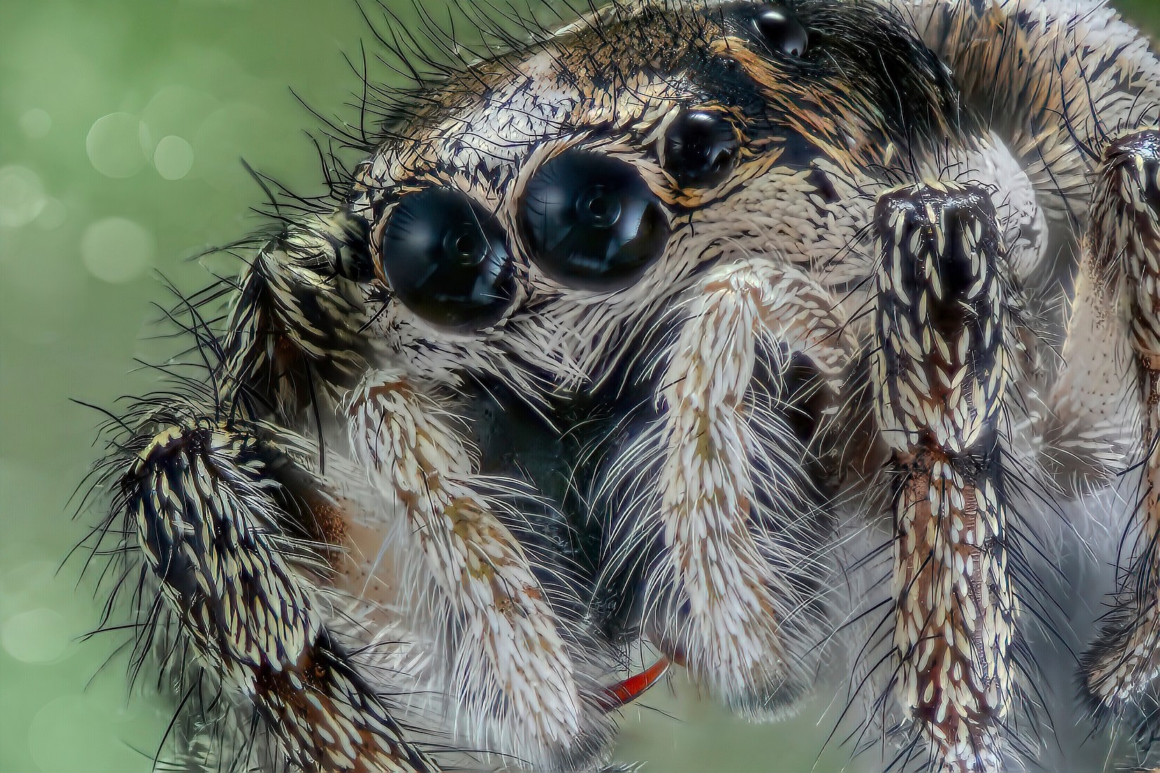 a zebra jumping spider almost 10mm wearing a fur coat. | Scrolller