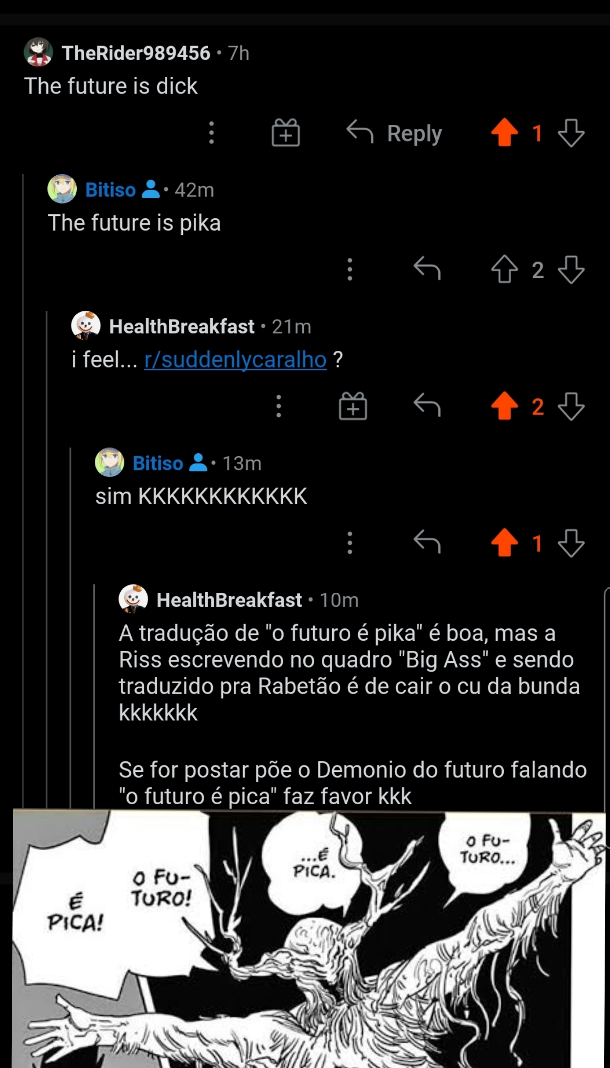 Achei uns brs no r/chainsawman kkkkkkkk o futuro é pika | Scrolller