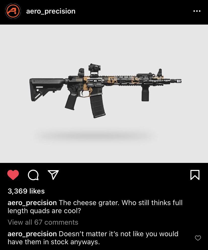 Aero Precision with that clever preemptive shade | Scrolller