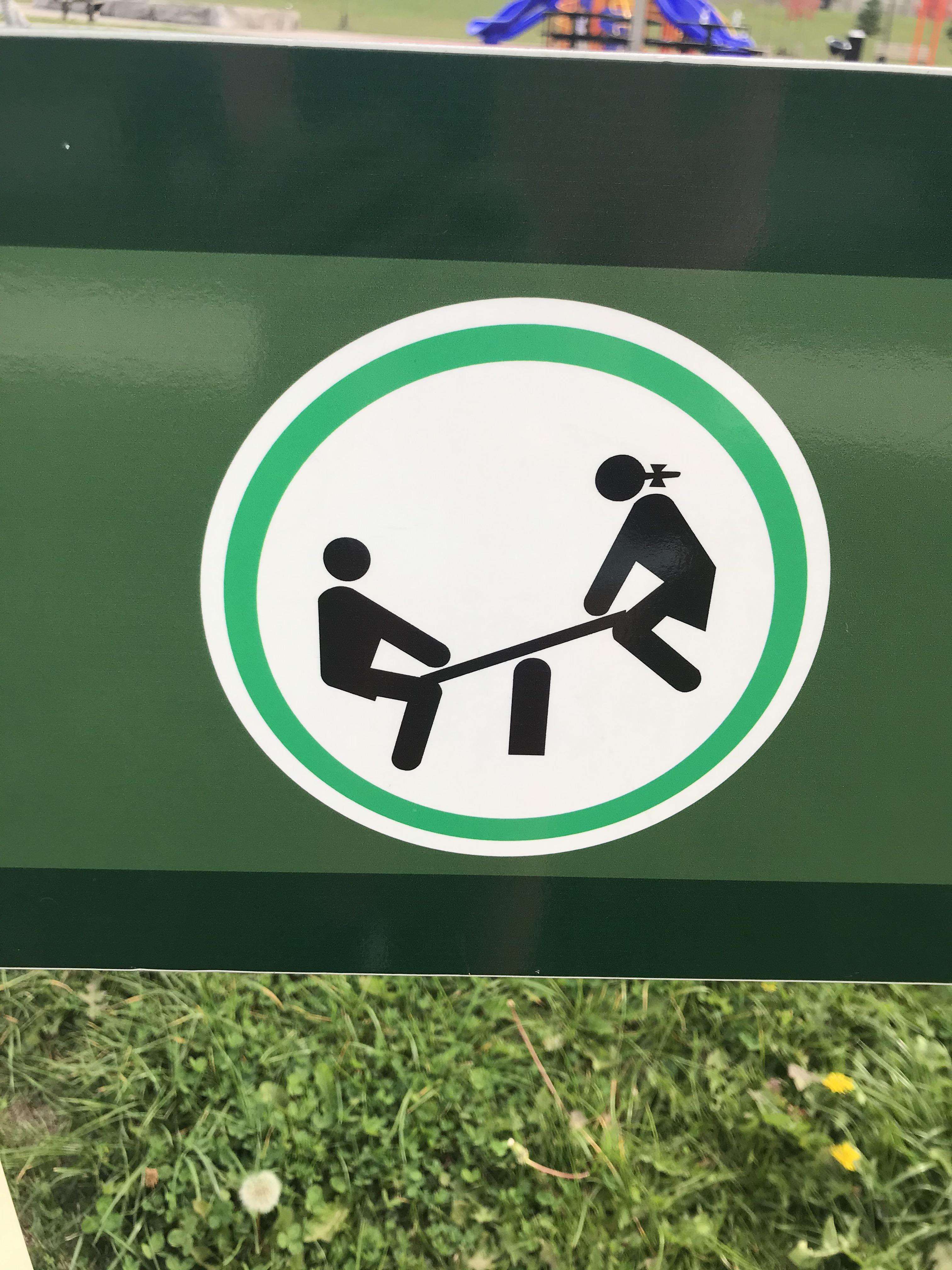 Ah yes, please do stab children on the back of the neck if they’re on the seesaw. | Scrolller