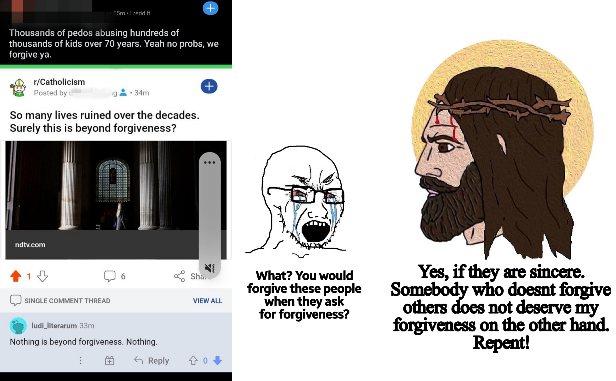 ah yes, the typical become pedophile and ask for forgiveness. | Scrolller