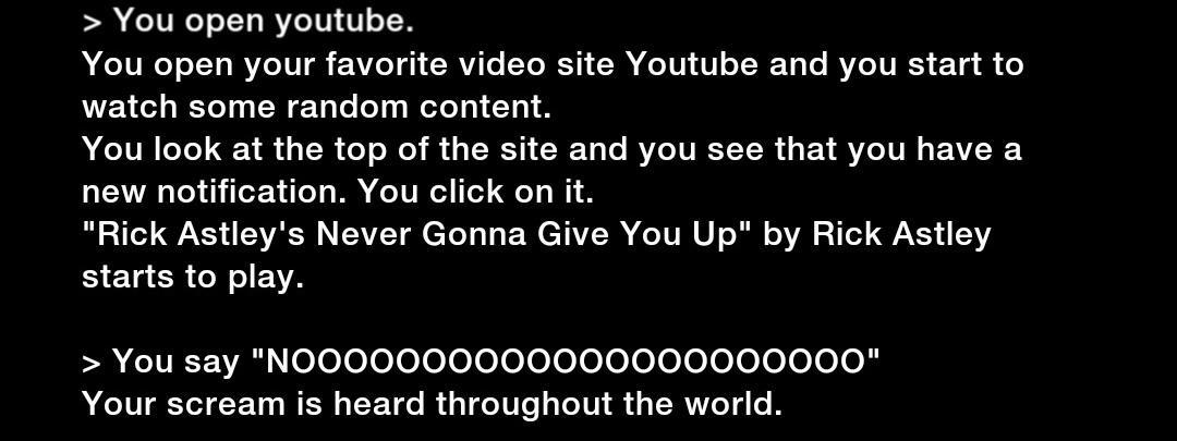 AI Dungeon Rick Rolled me. | Scrolller