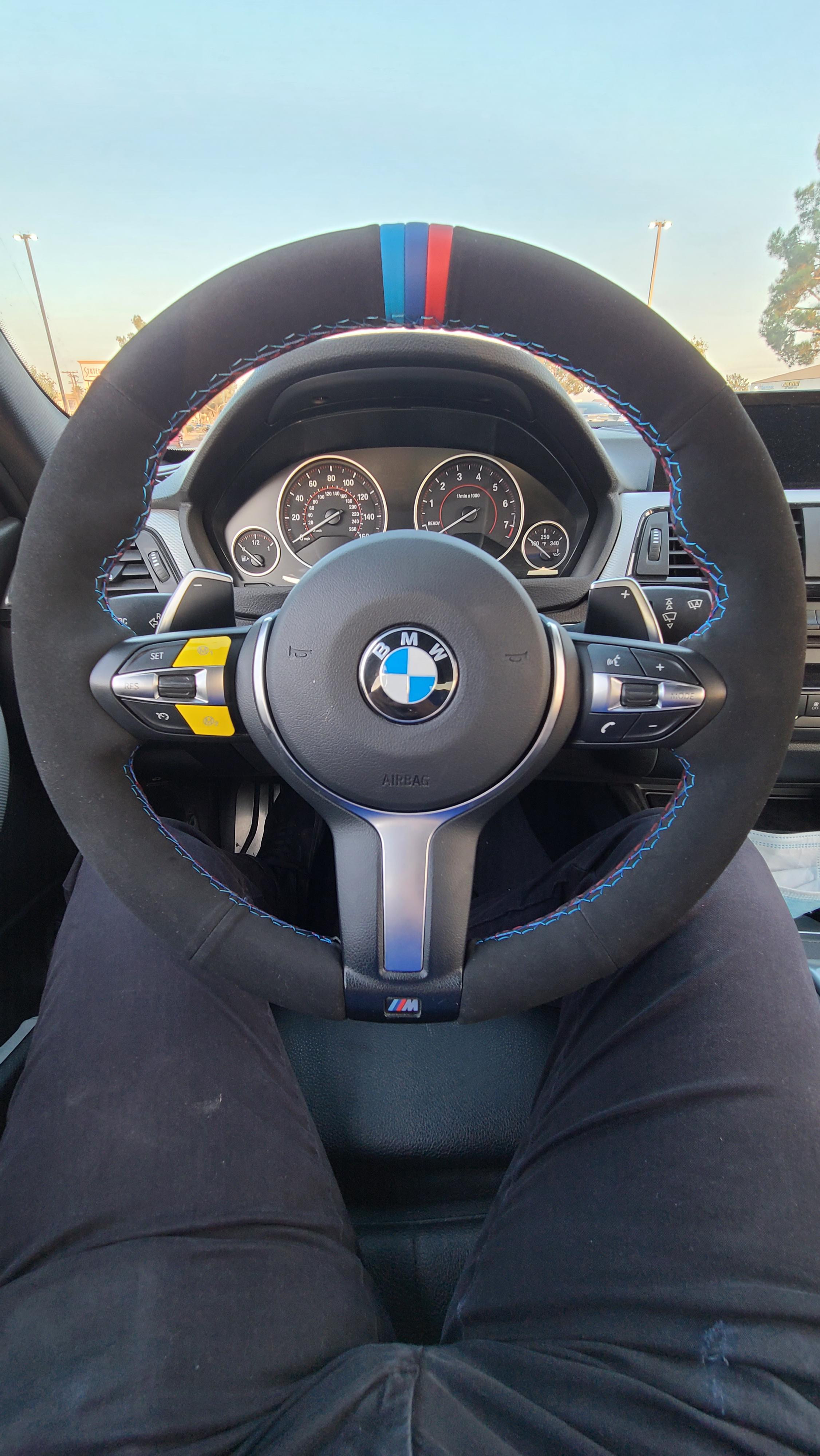 Alcantara wrapped steering wheel | Scrolller