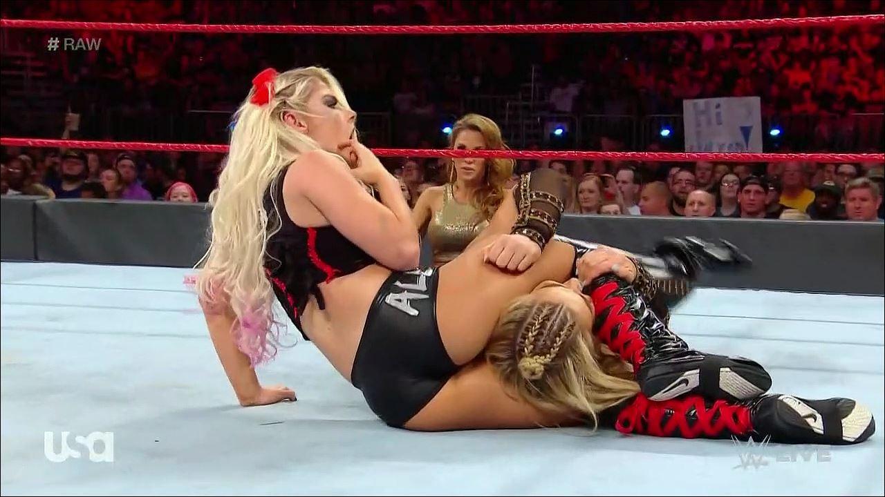 Alexa out wrestling Natalya while thinking of how she'll humiliate her next | Scrolller