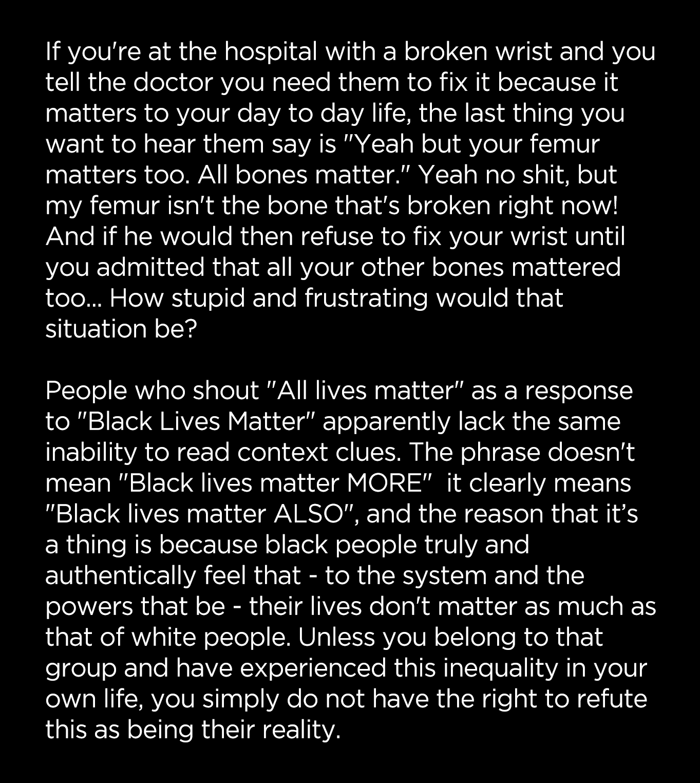 "All bones matter" | Scrolller