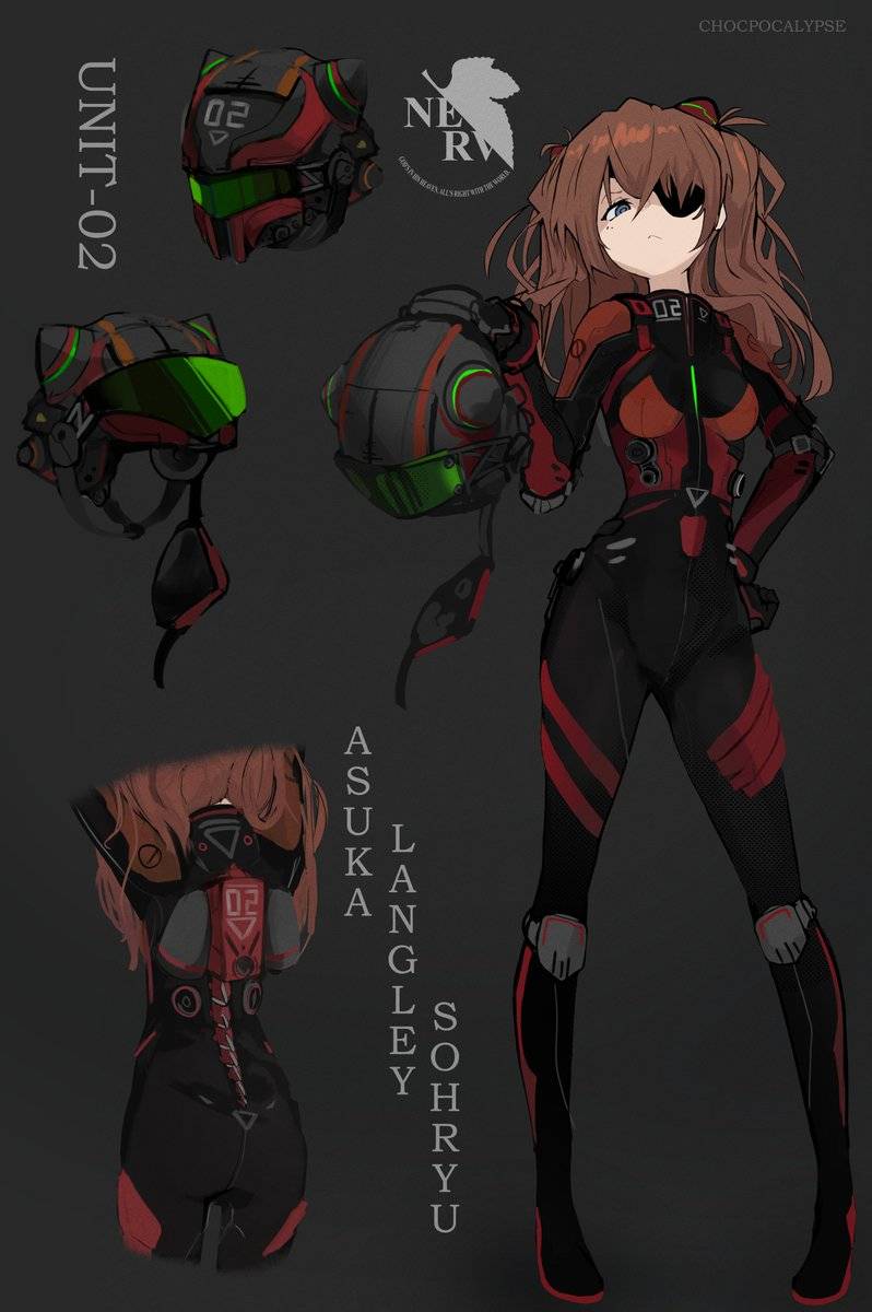 Alternate plugsuit design for Asuka (by Chocpocalypse) | Scrolller