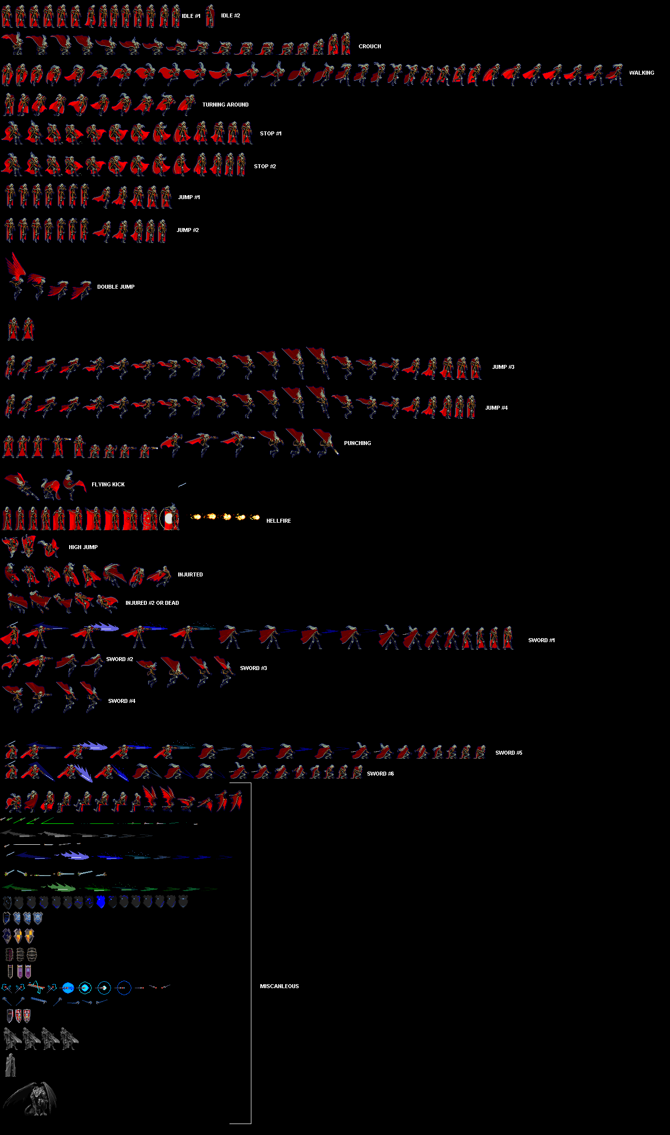 Alucard Sprite Sheet | Scrolller