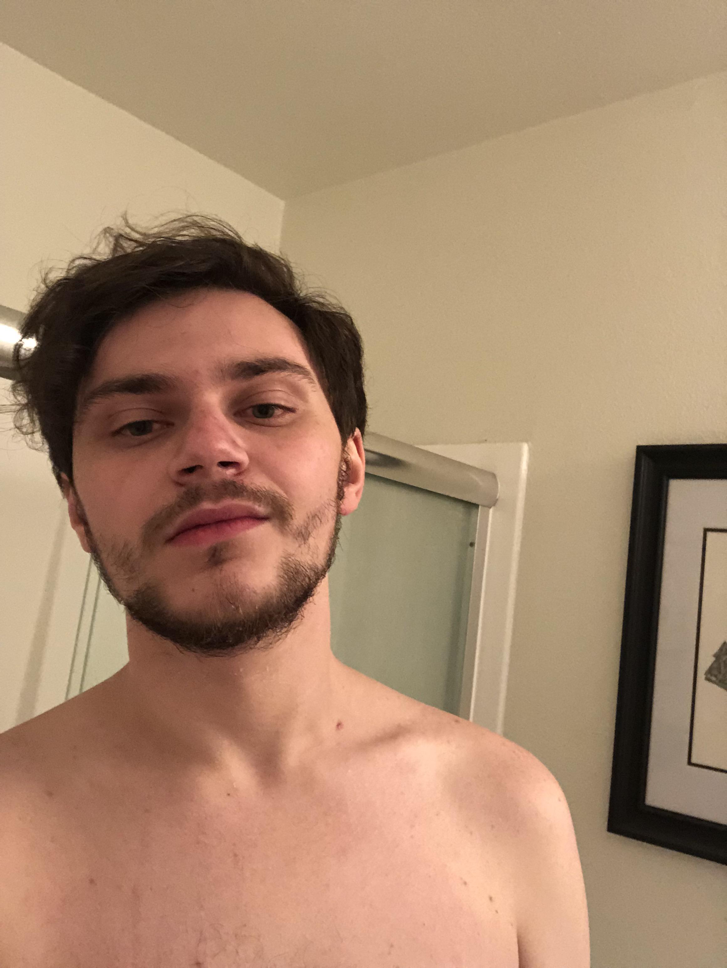 Always get kinda self-conscious with my shirt off, but I’m trying to ...