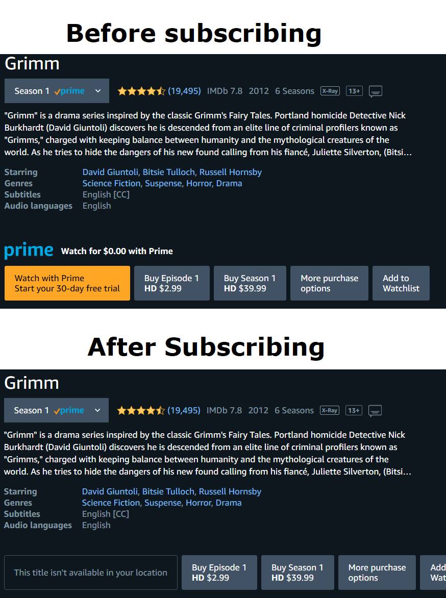 Amazon Prime Video doesn't tell you if a show is unavailable in your country until after you ...
