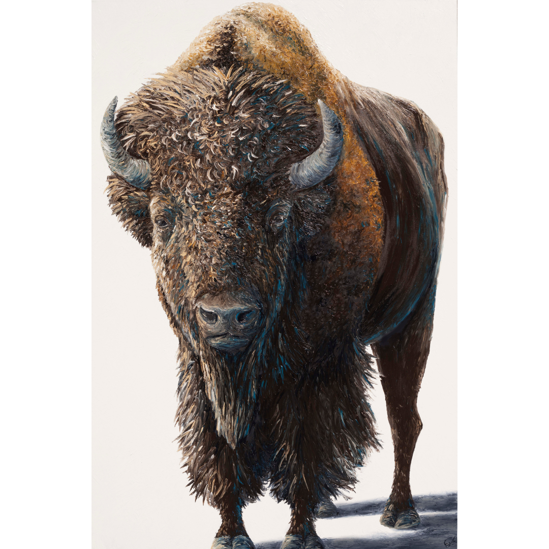 American Bison, Me, Oil Finger Painting, 2021 | Scrolller