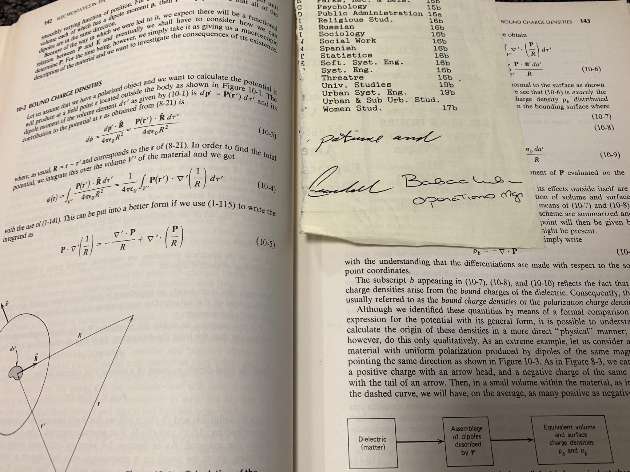 An old scrap of paper from some campus bookstore in my physics textbook (mid 1980s) | Scrolller