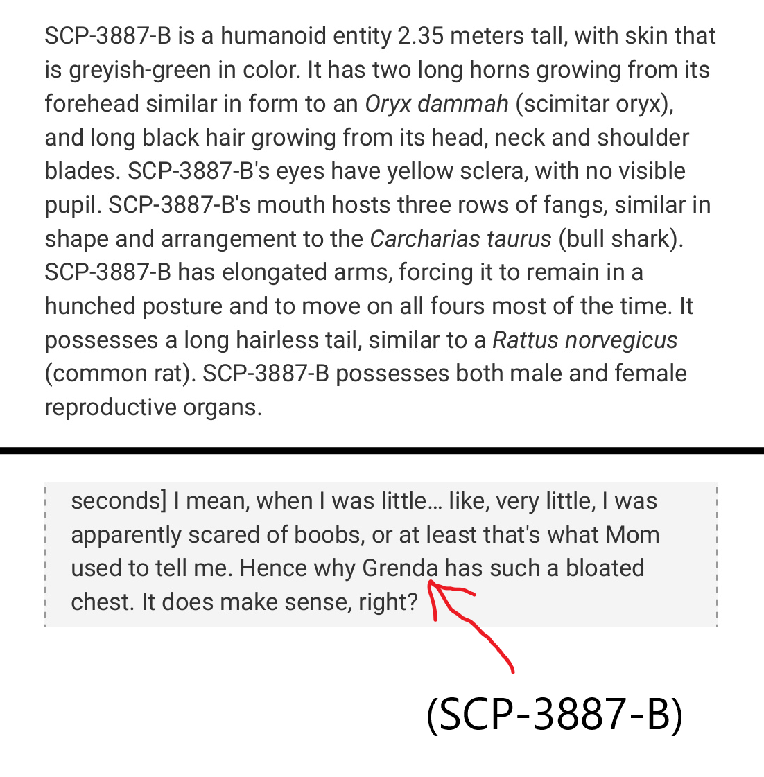 An SCP that canonically has big tiddies and a big dick/pussy. Guys, you know what to do | Scrolller