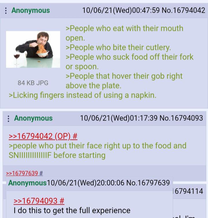 Anon and eating Etiquette | Scrolller
