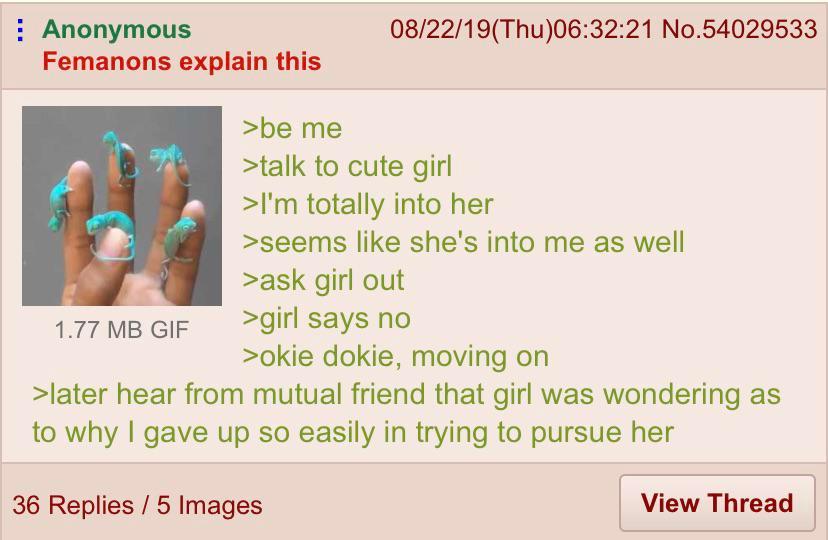 Anon asks a girl out | Scrolller
