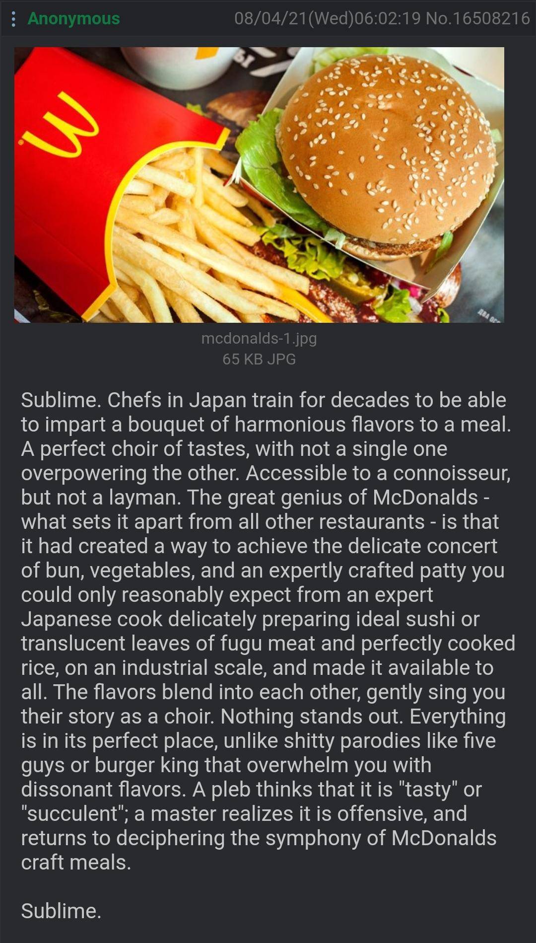 Anon is a gourmet | Scrolller