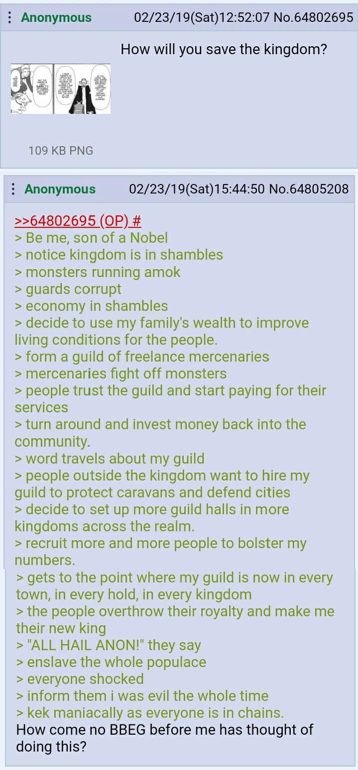 Anon Saves the kingdom | Scrolller