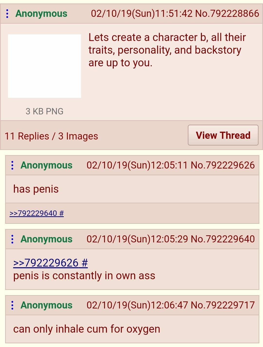 Anons create a character | Scrolller
