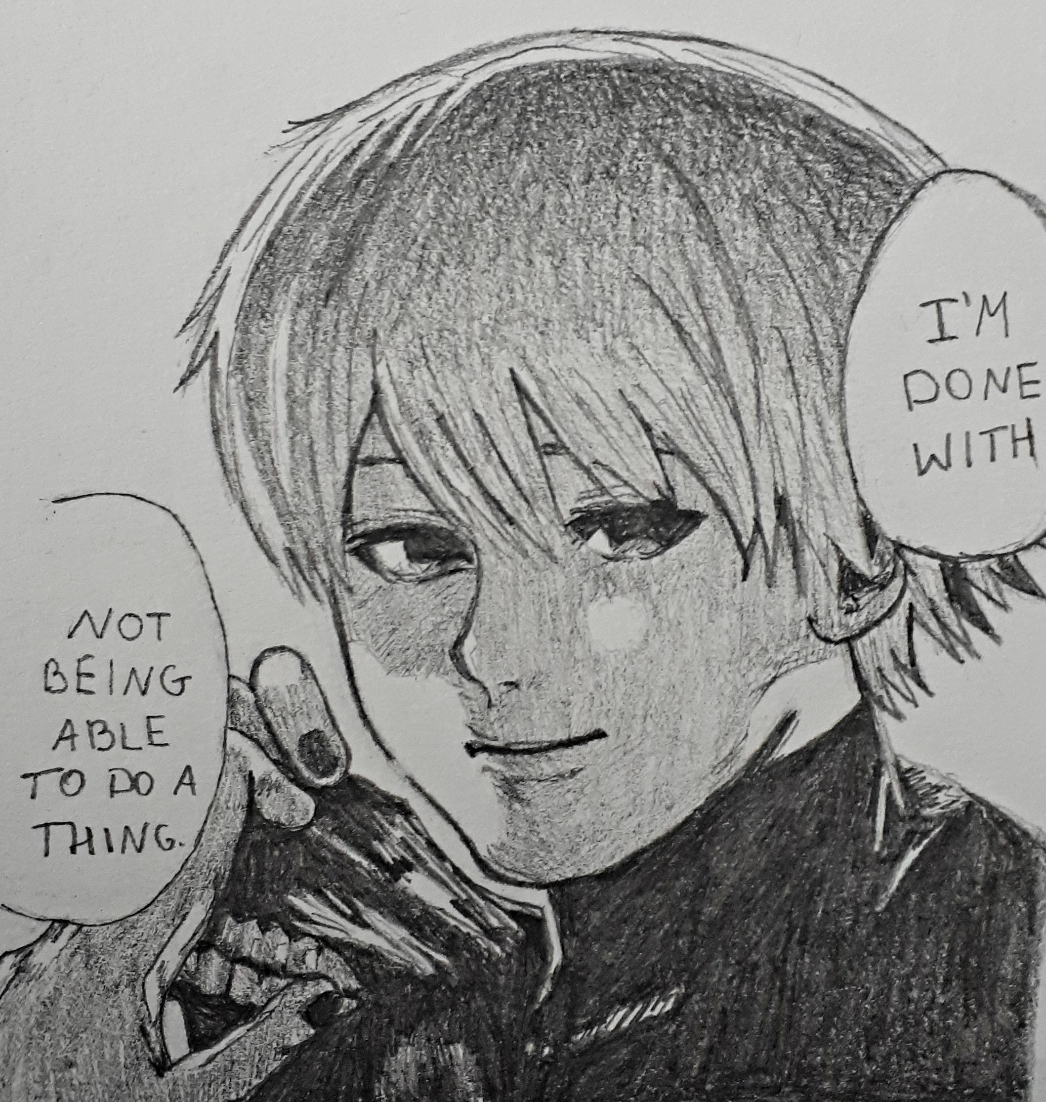 Another sketch of Kaneki from manga | Scrolller
