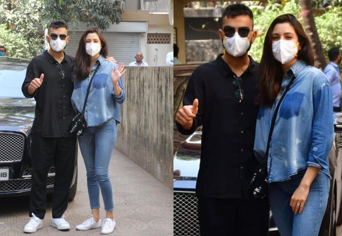 Anushka Sharma and Virat Kohli today for their first appearance since their daughter's birth ...