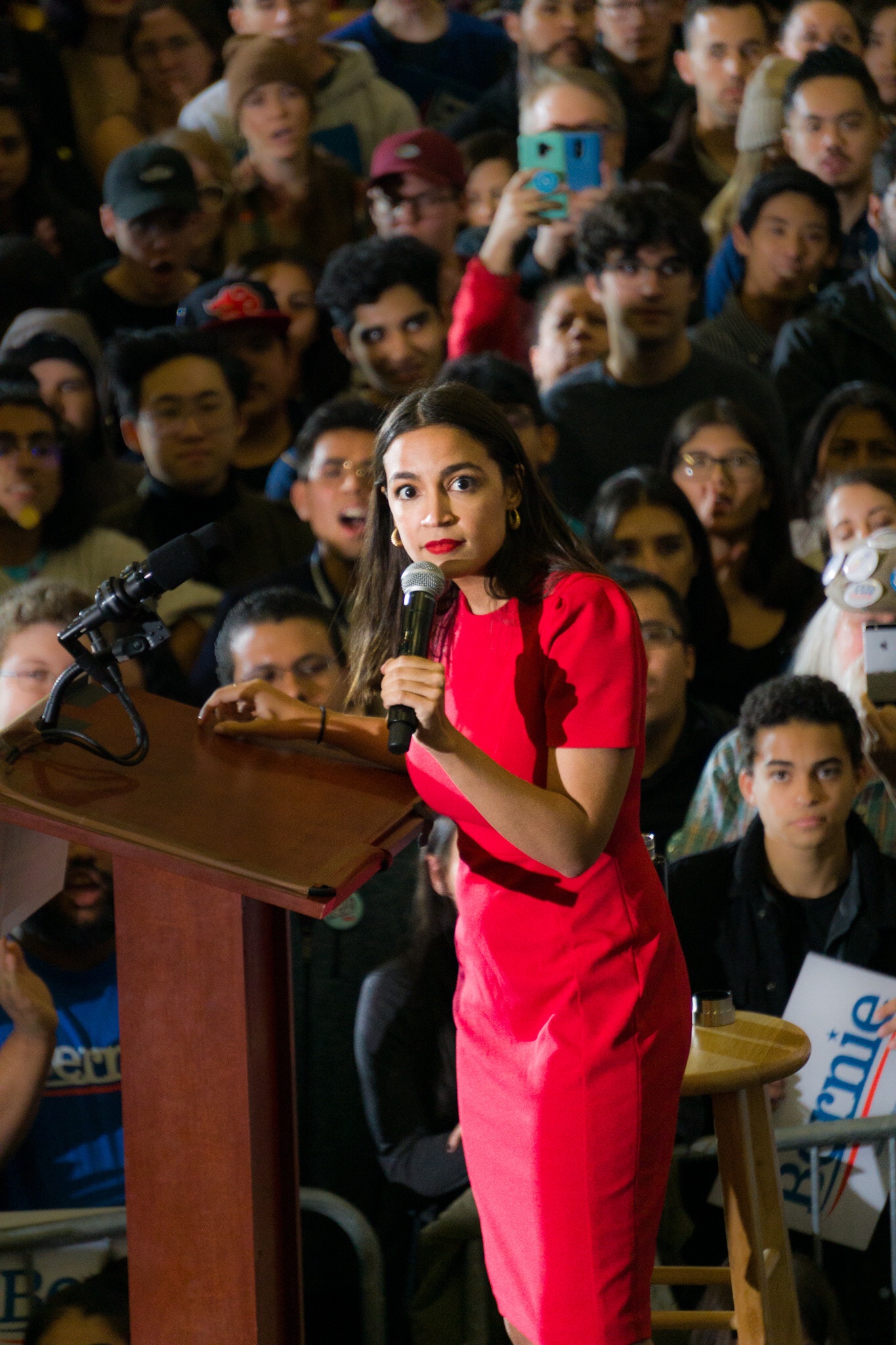 AOC looking at the dicks that await her mouth after the rally is finished | Scrolller