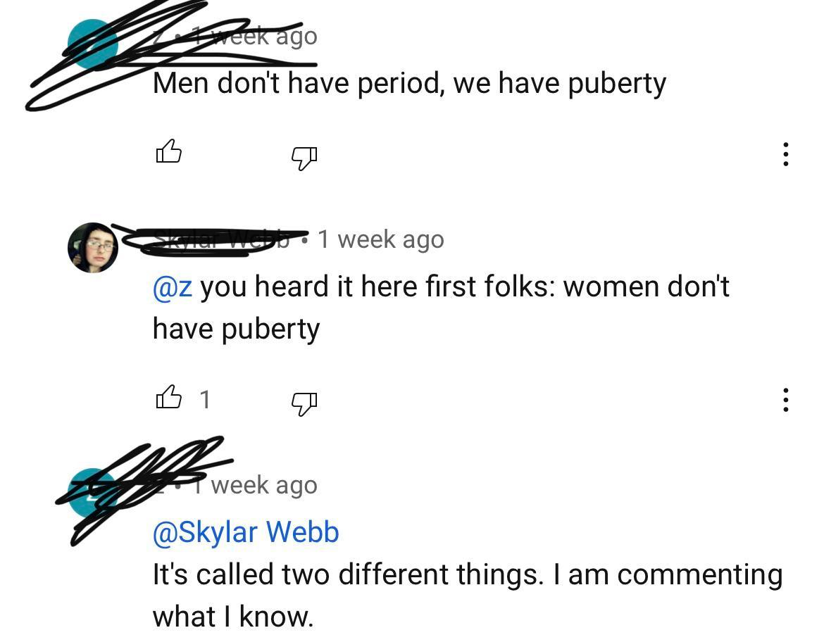 Apparently women don’t have puberty. | Scrolller