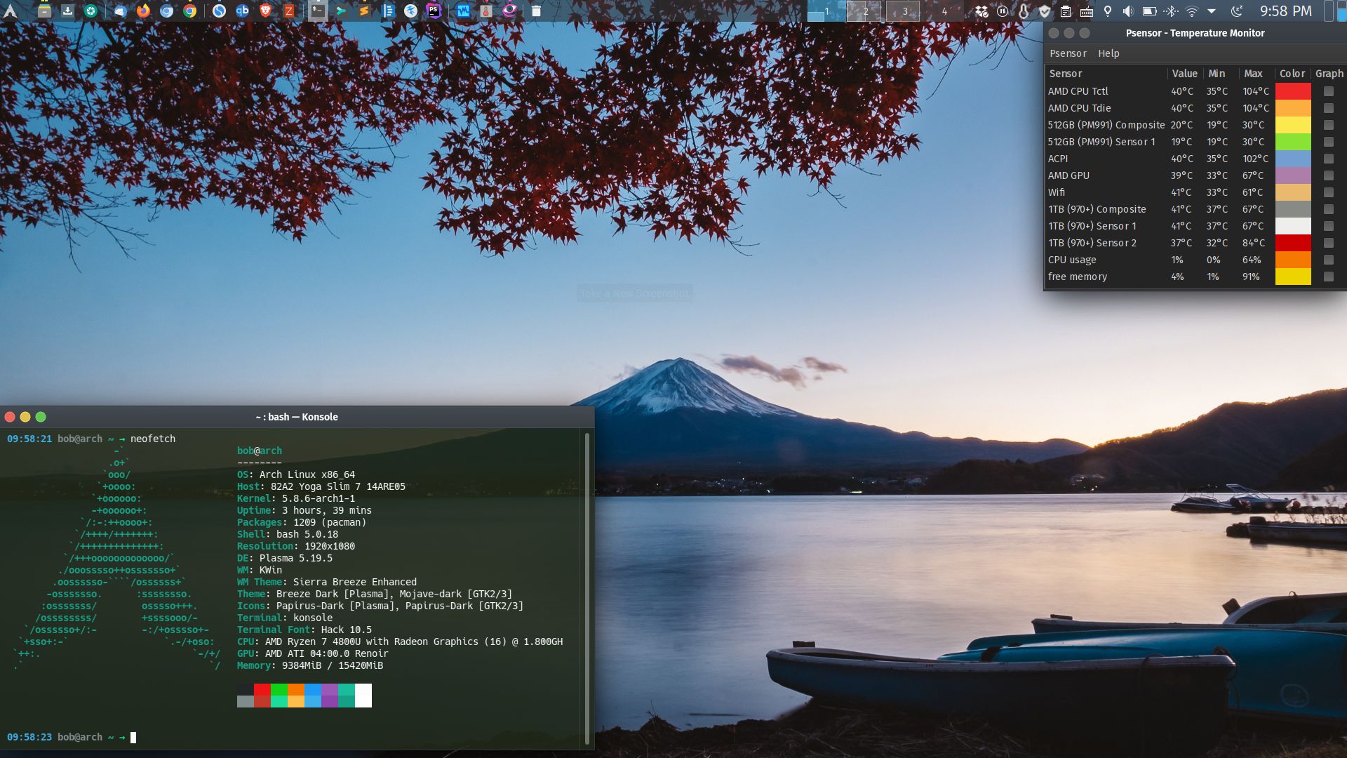 Arch KDE on Yoga Slim 7 AMD Ryzen 4800u - Almost perfect | Scrolller