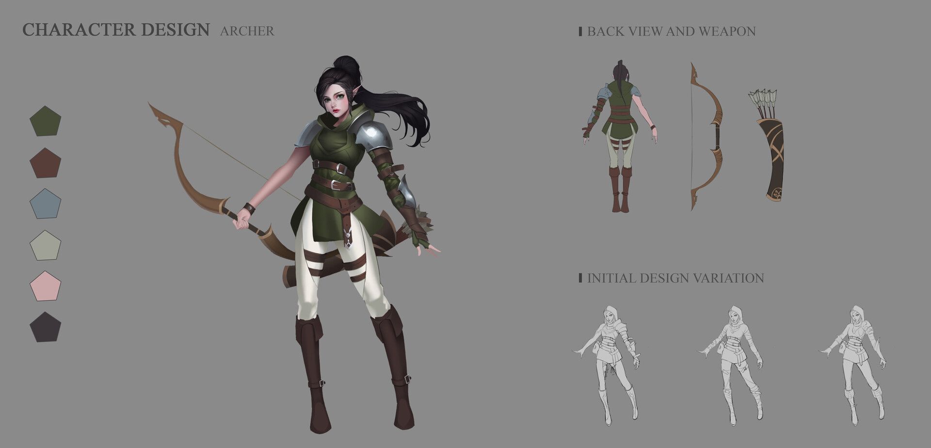 Archer character design sheet by Jing artstyle | Scrolller