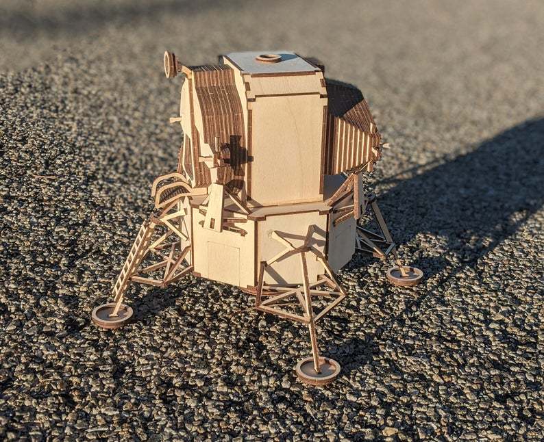 Are wood models allowed here? Laser cut Lunar lander. | Scrolller