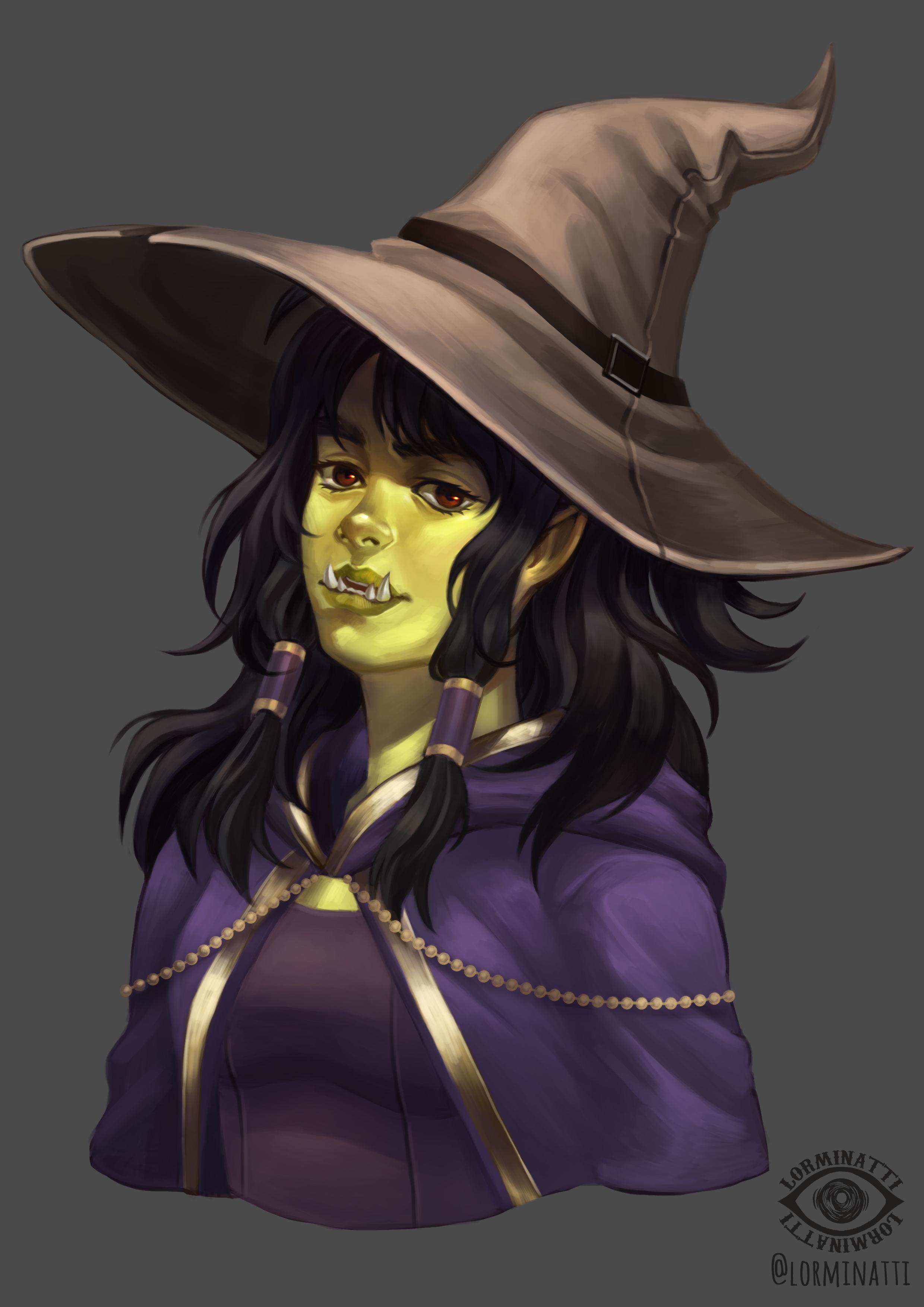 [ART] A commission I recently finished! She's an orc wizard! | Scrolller