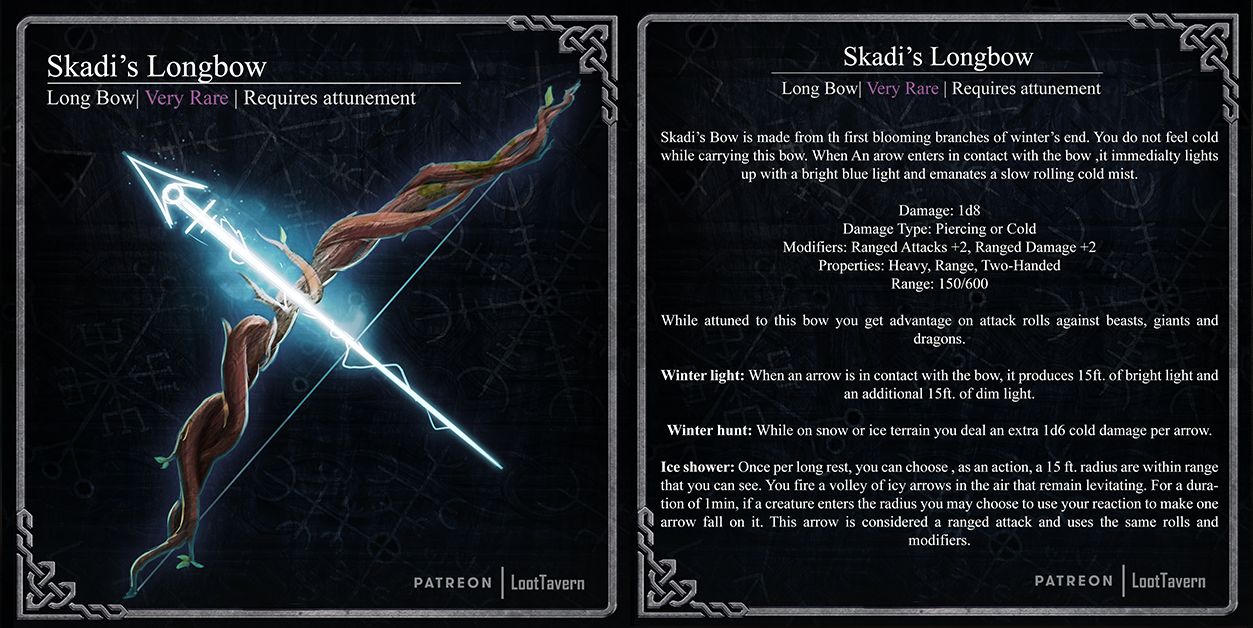 [Art][Oc] New norse themed homebrew, this time it's a Long bow :) | Scrolller