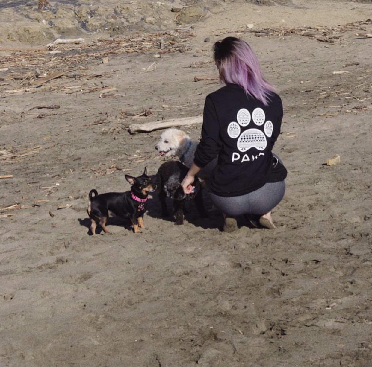 Asian walking her dogs | Scrolller