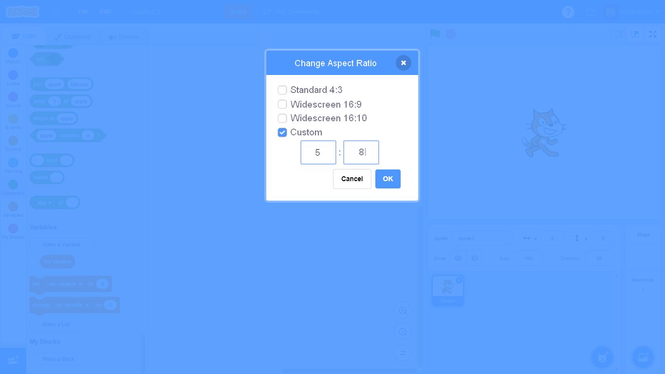 Aspect Ratio in Scratch 3.0 Concept. | Scrolller