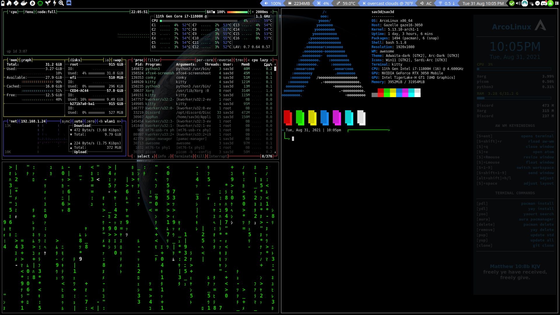 [awesomeWM] My Blue Space Theme | Scrolller