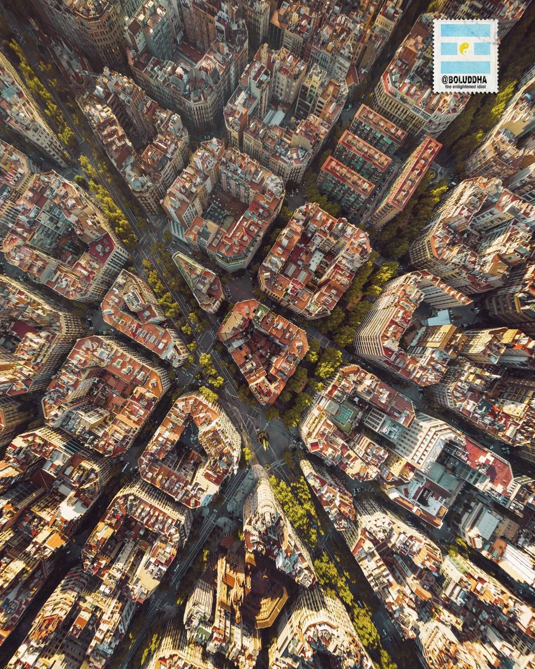 Barcelona's grid system from above. [building] | Scrolller