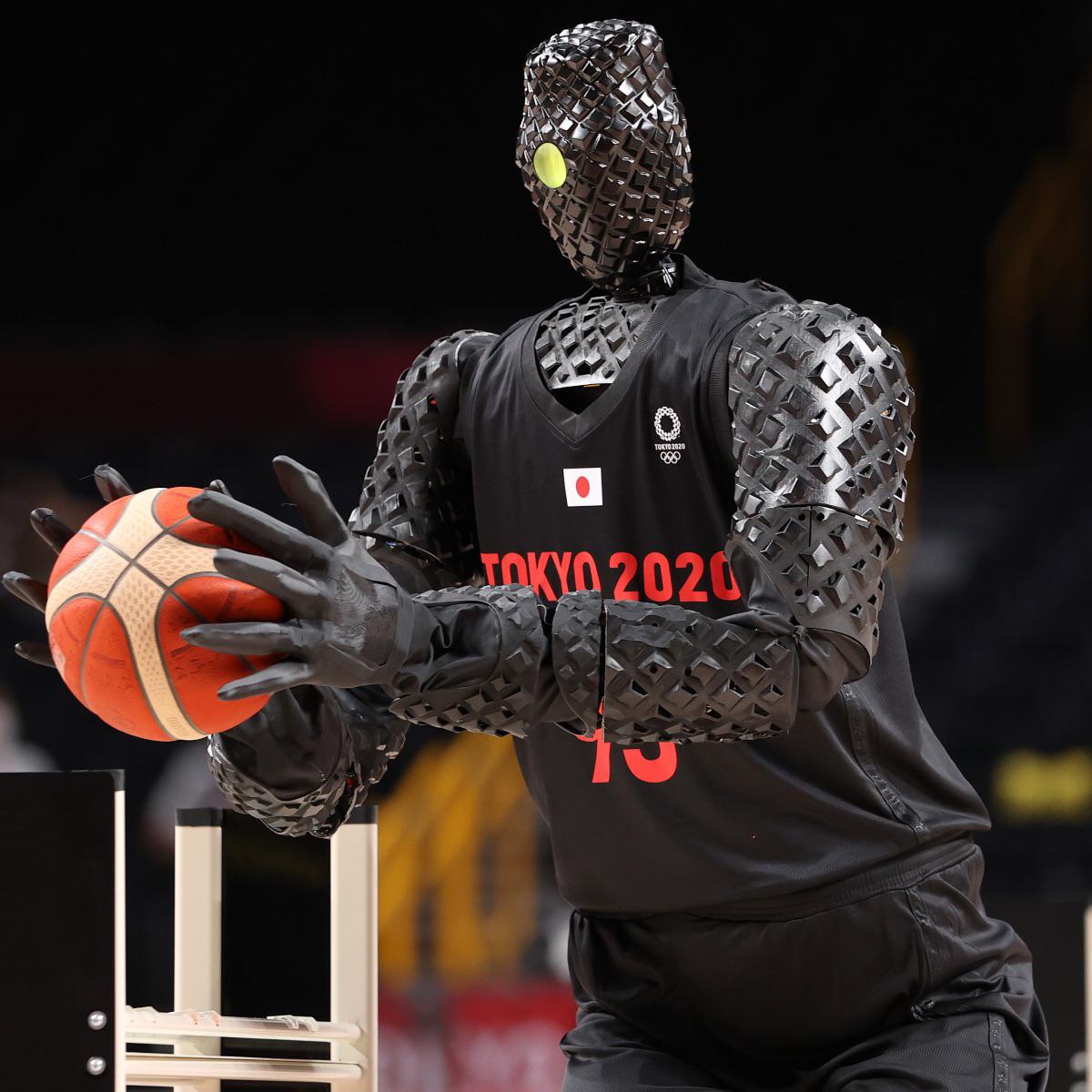 Basketball Shooting Robot At The Tokyo Olympics Give It Some Police Armor And A Few Weapons