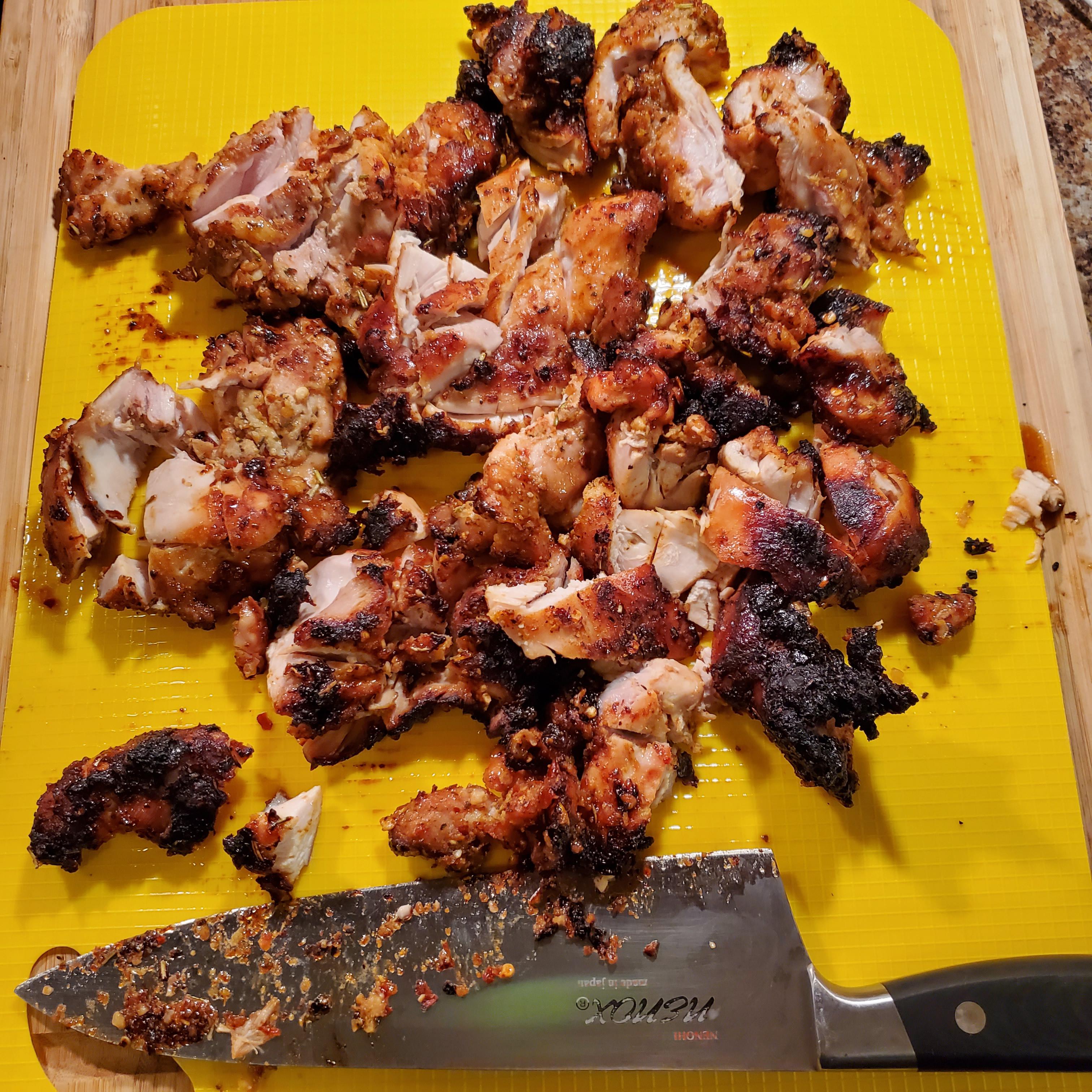 Bbq chicken thighs. Kickin chicken run and baby rays honey Chipotle at 300 for 30 | Scrolller