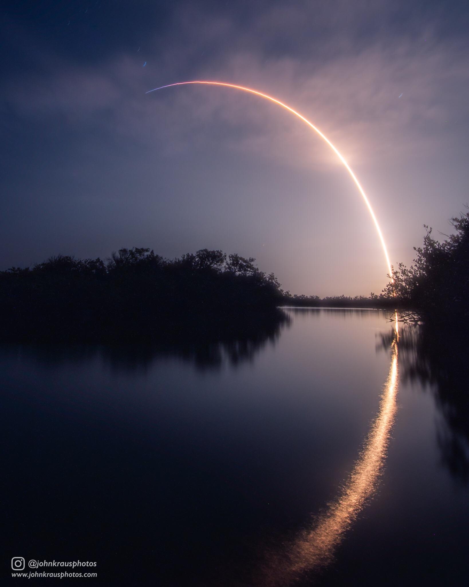Beautiful middle-of-the-night launch of Falcon 9 and SES-12 — @johnkrausphotos | Scrolller