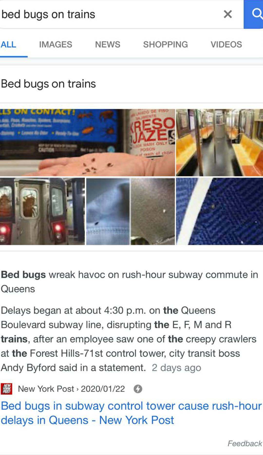 Bed bugs on the trains. | Scrolller