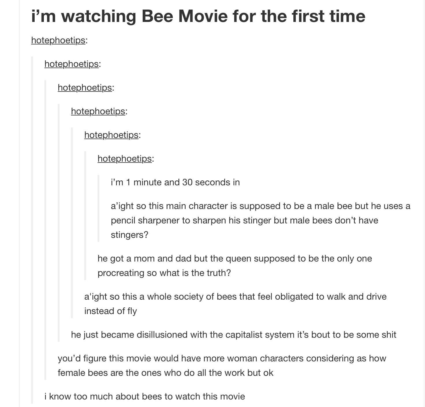 Bee Movie [x-post /r/tumblr] | Scrolller