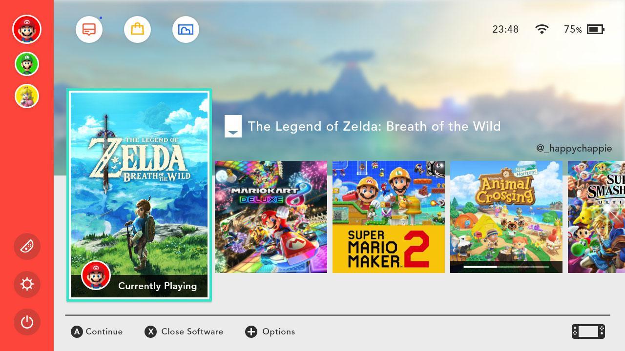 Been getting into UI/UX design and redid the Nintendo Switch's UI! | Scrolller