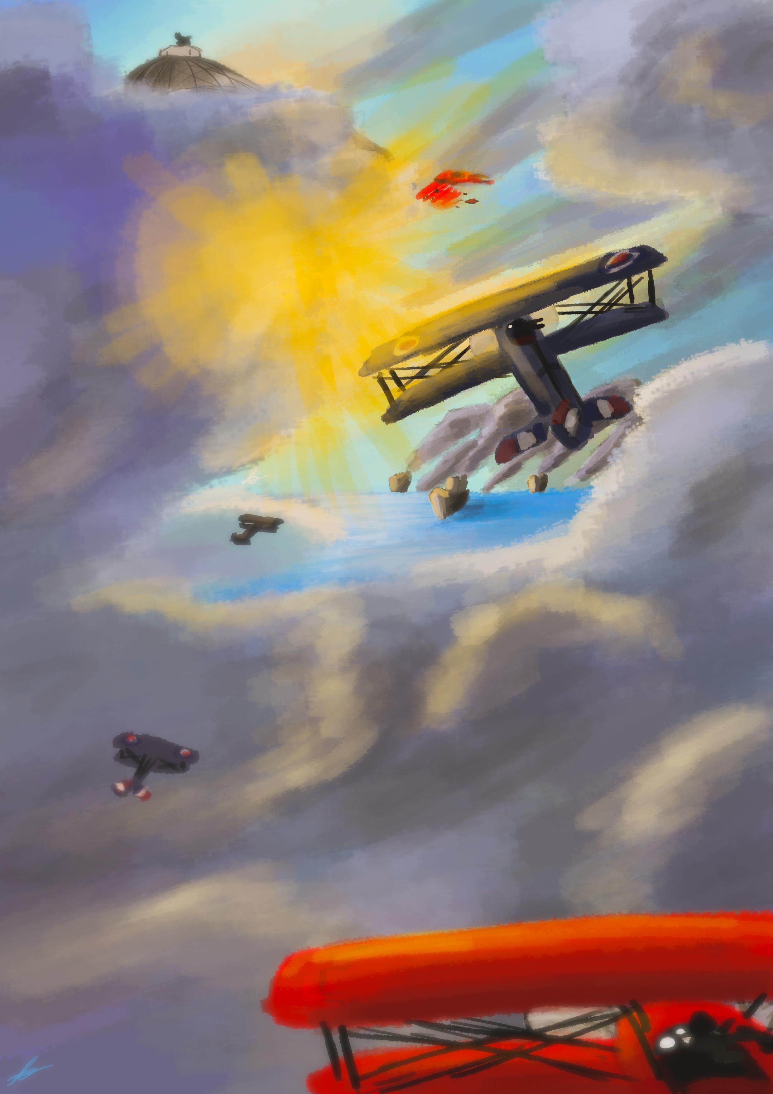 [BF1|Drawing] Dogfight over the sea (drawn by me) | Scrolller