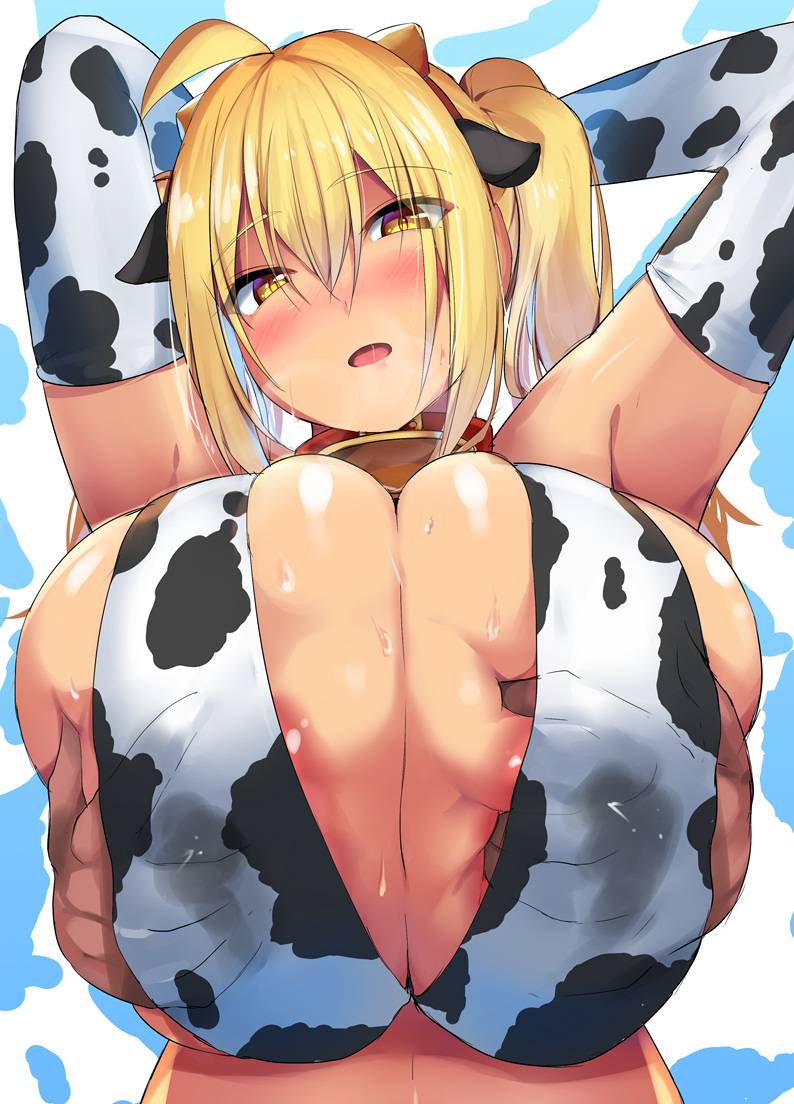 Big udders being groped and leaking milk | Scrolller