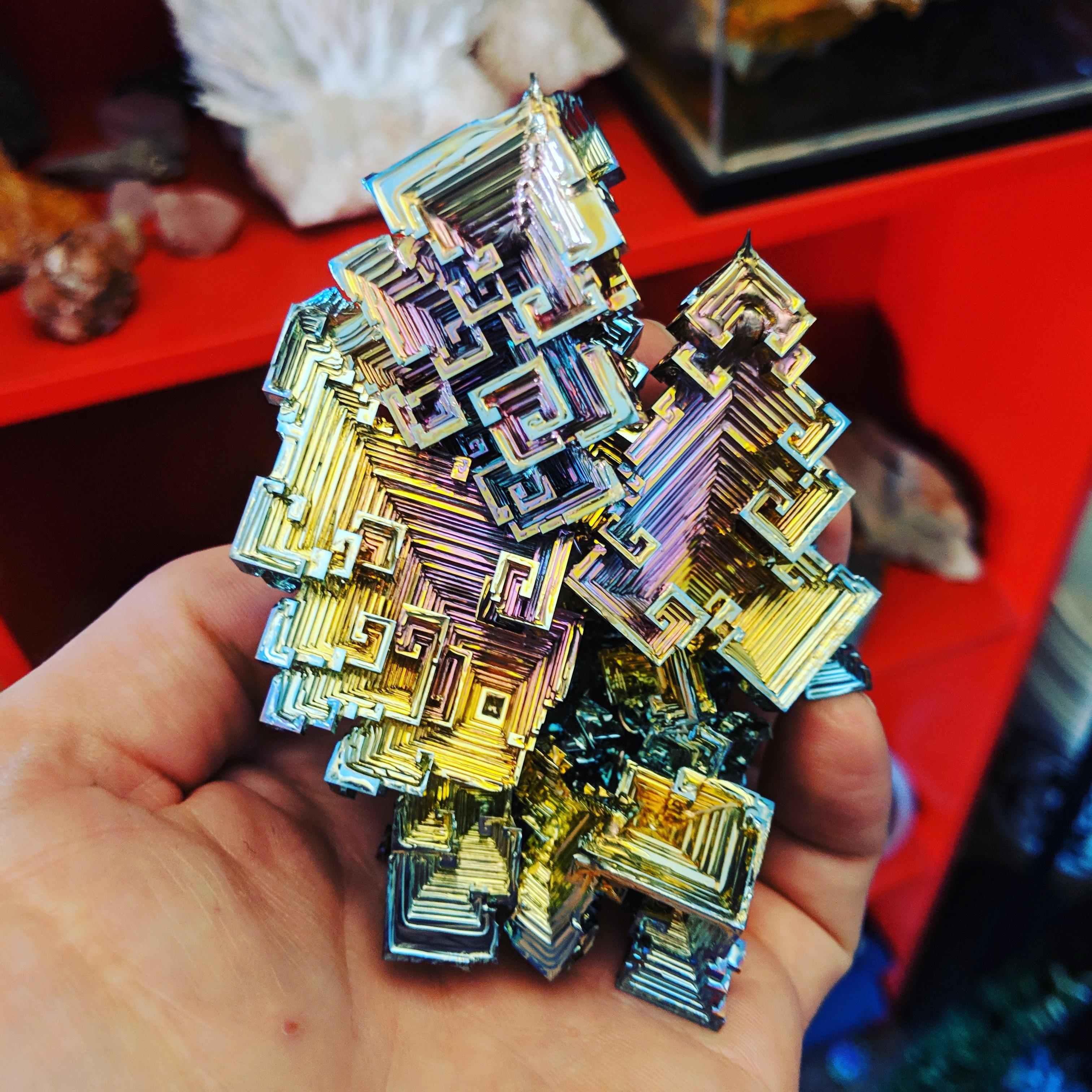 Bismuth crystal cluster | Scrolller