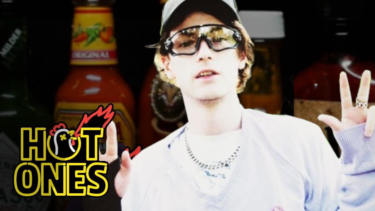 Bladee Says 'It's Crazy' While Eating Spicy Wings | Hot Ones | Scrolller