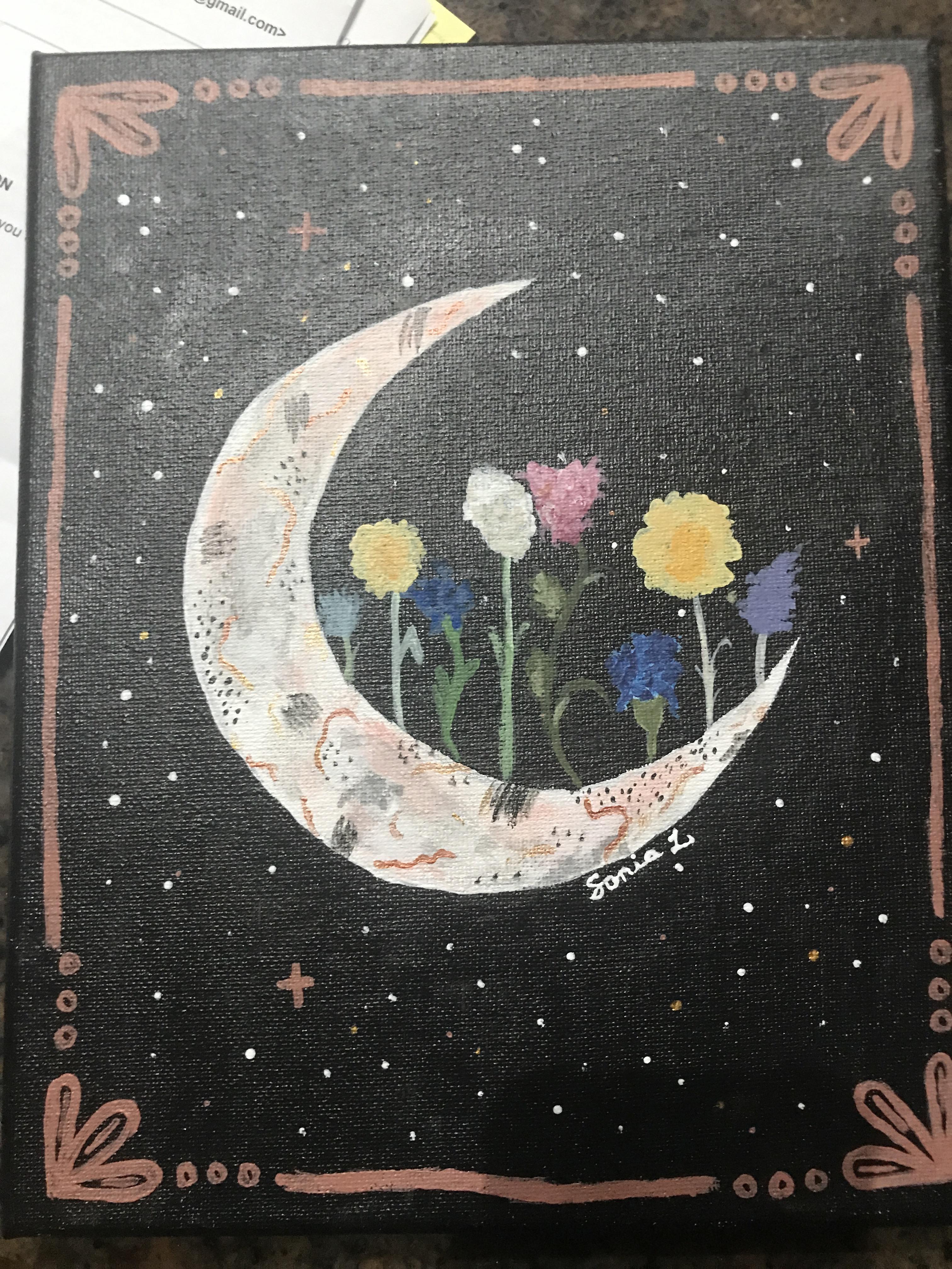 Blossom Moon, Sonia Limkar, Canvas, 2020 | Scrolller