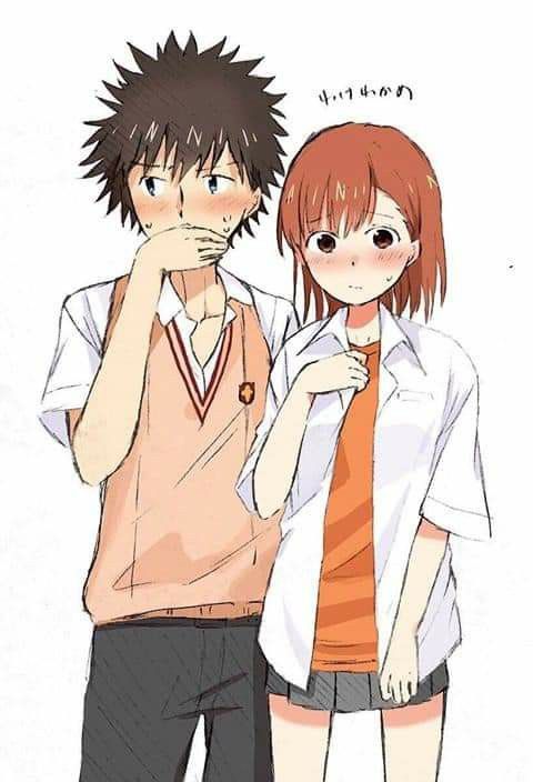 Blushing Misaka and Touma [toaru series] | Scrolller