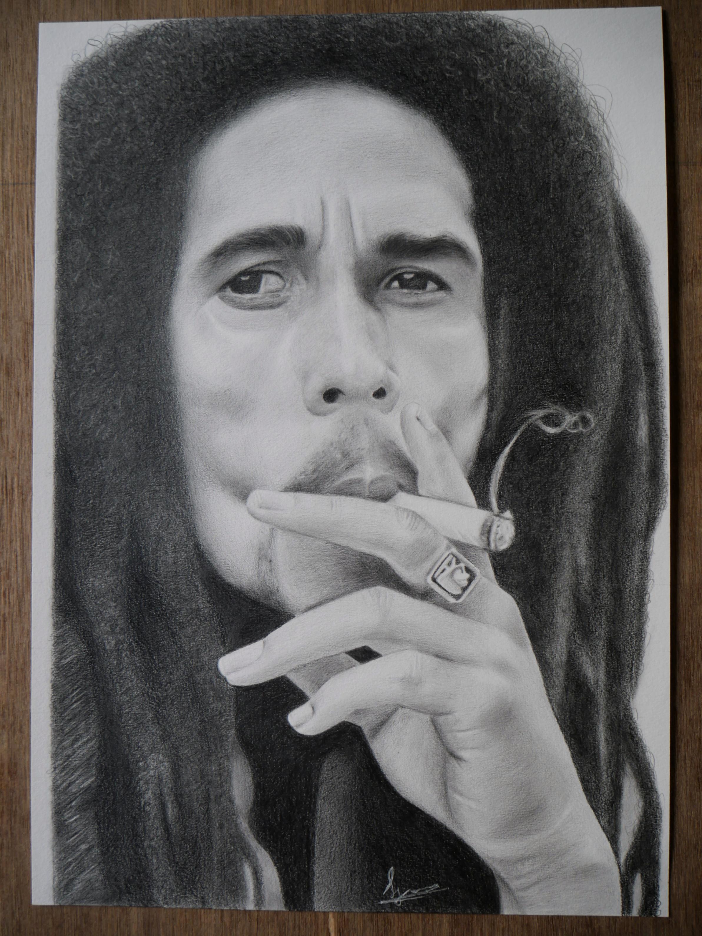 Bob Marley,Me,graphite,2021 | Scrolller