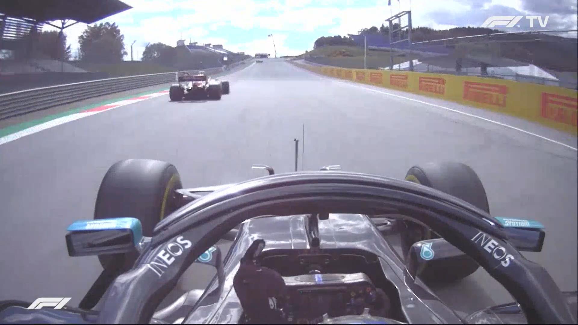Bottas giving the finger when a group of backmarkers didn't let him through immediately | Scrolller